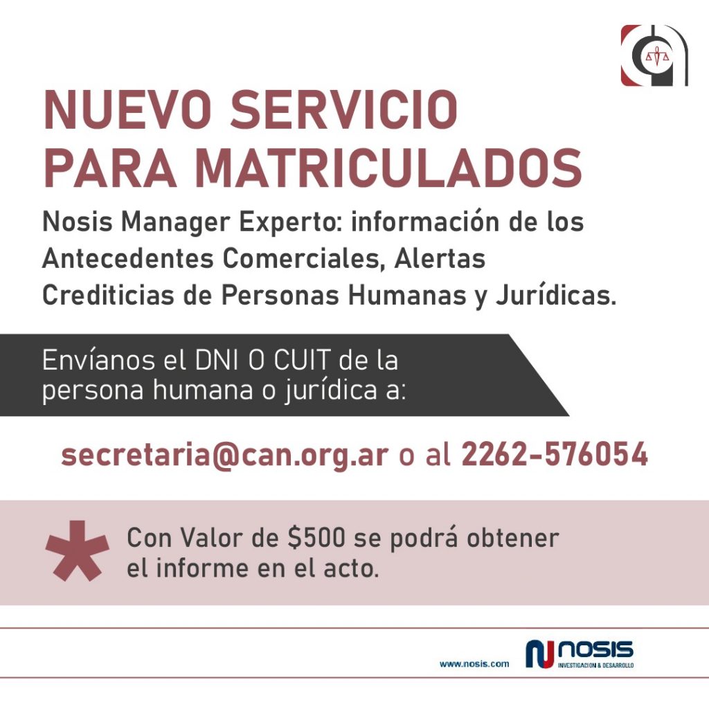 CAN | NUEVO SERVICIO – NOSIS